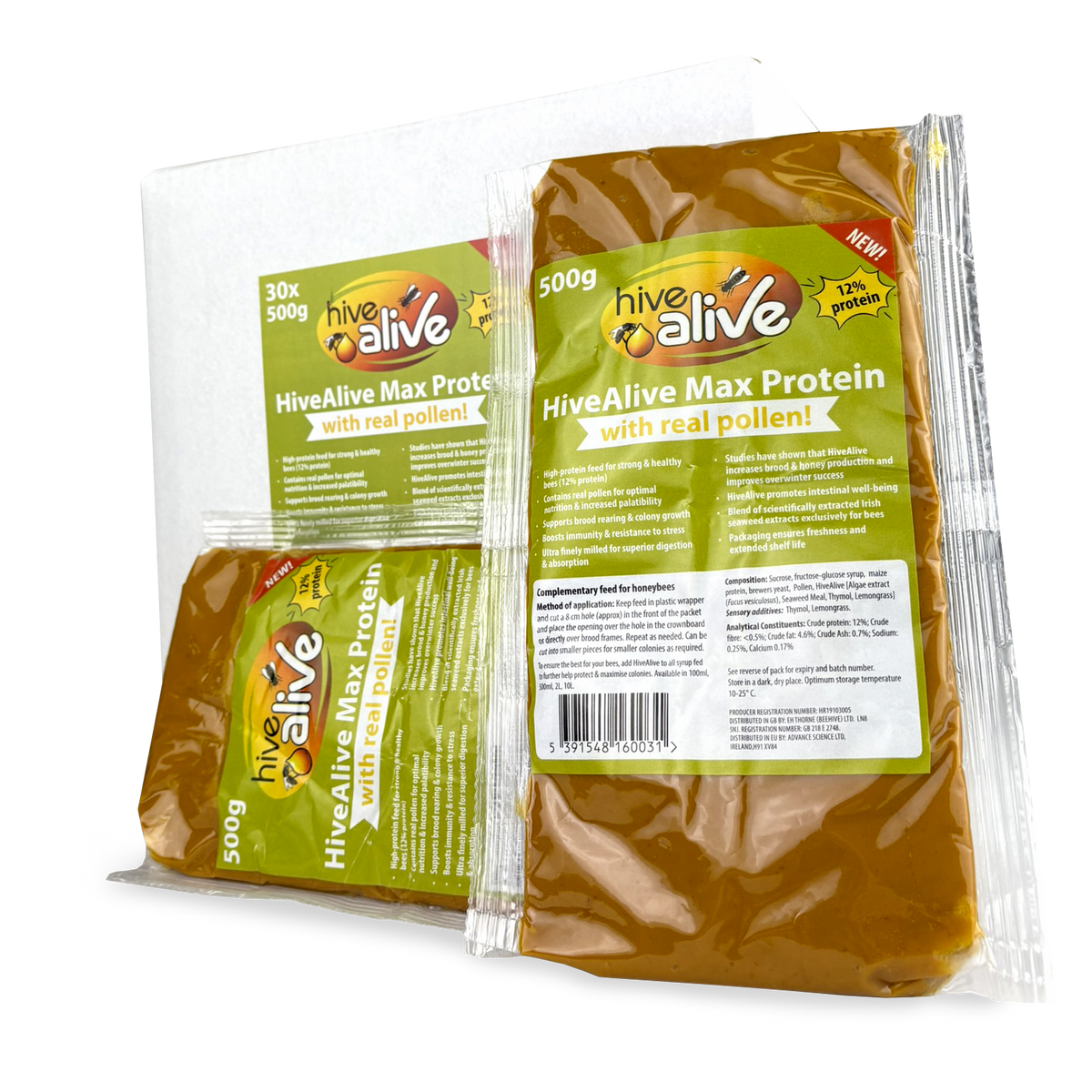 HiveAlive Max Protein Patty with Pollen & Amino Rich Seaweed Extracts